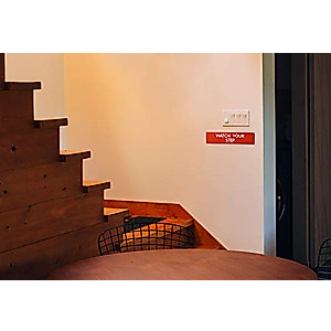 Cosco Sign, Red Engraved, Watch Your Step, 2 x 8 Inches (098008)