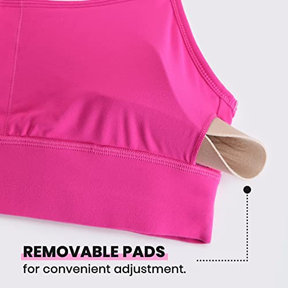 CRZ YOGA Butterluxe Womens Y-Back Racerback Sports Bra - Spaghetti Straps Wireless Scoop Neck Athletic Padded Yoga Bra Hibiscus Purple Medium