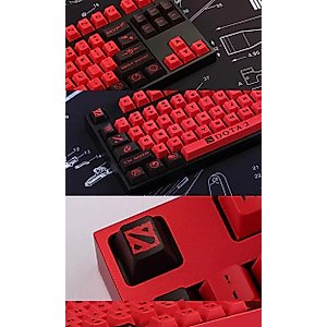 GOTMOKAY DIY Keycap Red&Black Personalise Keycap Cherry PBT Dye-Sublimated 178 Keycaps Cherry Factory Height for Mechanical Gaming Keyboard (Black&Gray)