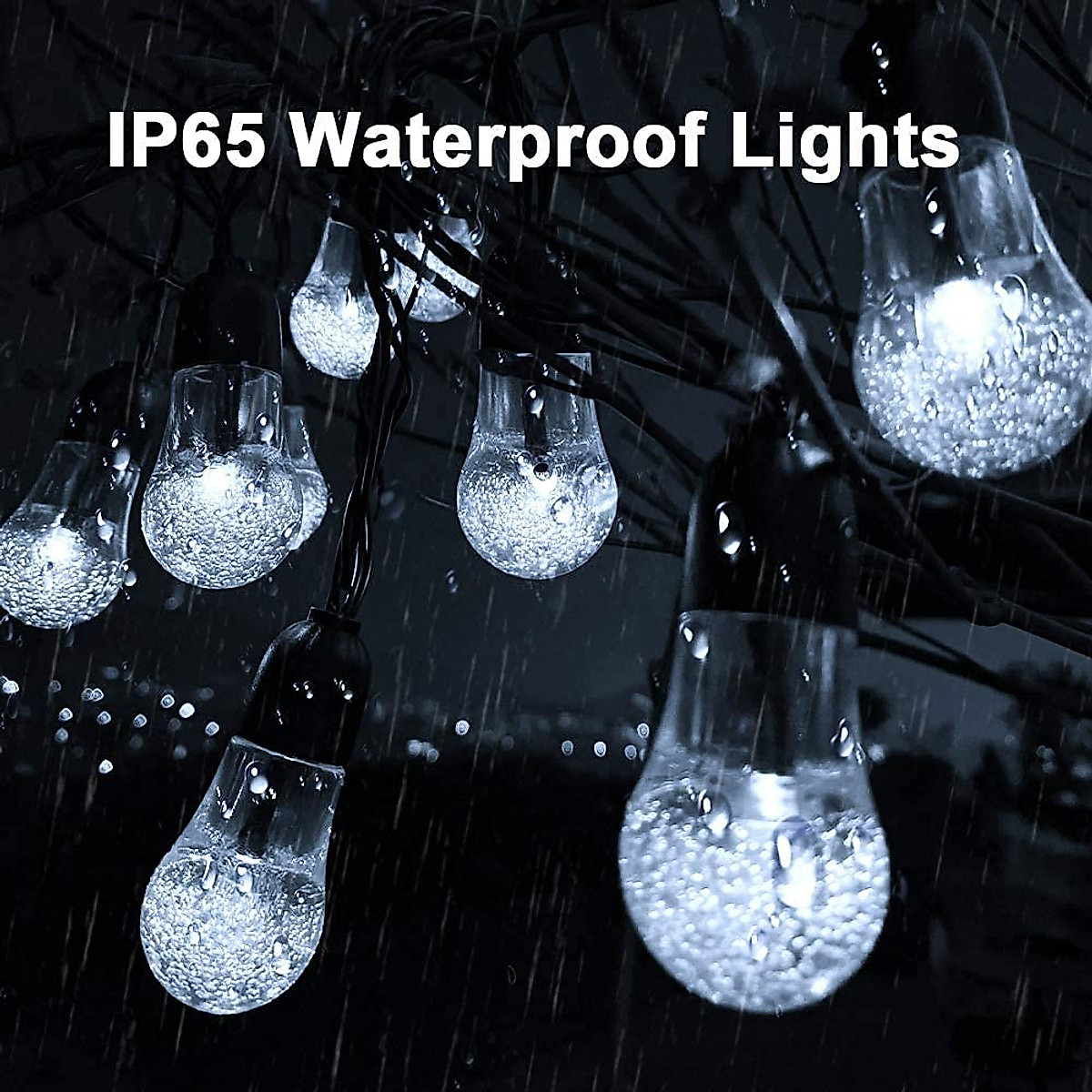 LiyuanQ Solar Outdoor String Lights Crystal Globe Light String Solar Powered Patio Lights with 8 Lighting Modes Waterproof Lights for Deck Backyard Garden Balcony Porch Wedding Party