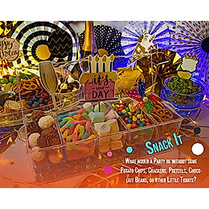 gesPINK Condiment Server with Small Lids, Bar Condiment Tray with Lid, Garnish Tray Bar Fruit Caddy with Lid, Chilled Condiment Server for Parties, Plus Utensils