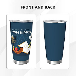 Uniwneds Yom Kippur Jewish Holiday Coffee Cup 20oz Stainless Steel Tumbler With Lid Double Wall Vacuum Insulated Travel Car Mug Water Bottles For Home Office