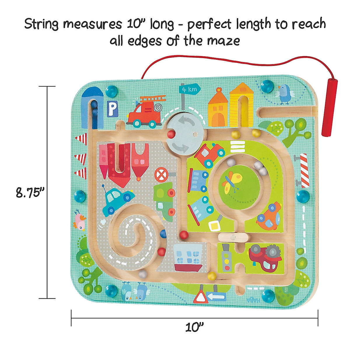 HABA Busy Board for Toddlers 2-4: Town Magnetic Maze Puzzle Game - Toddler Travel Toys for Preschoolers