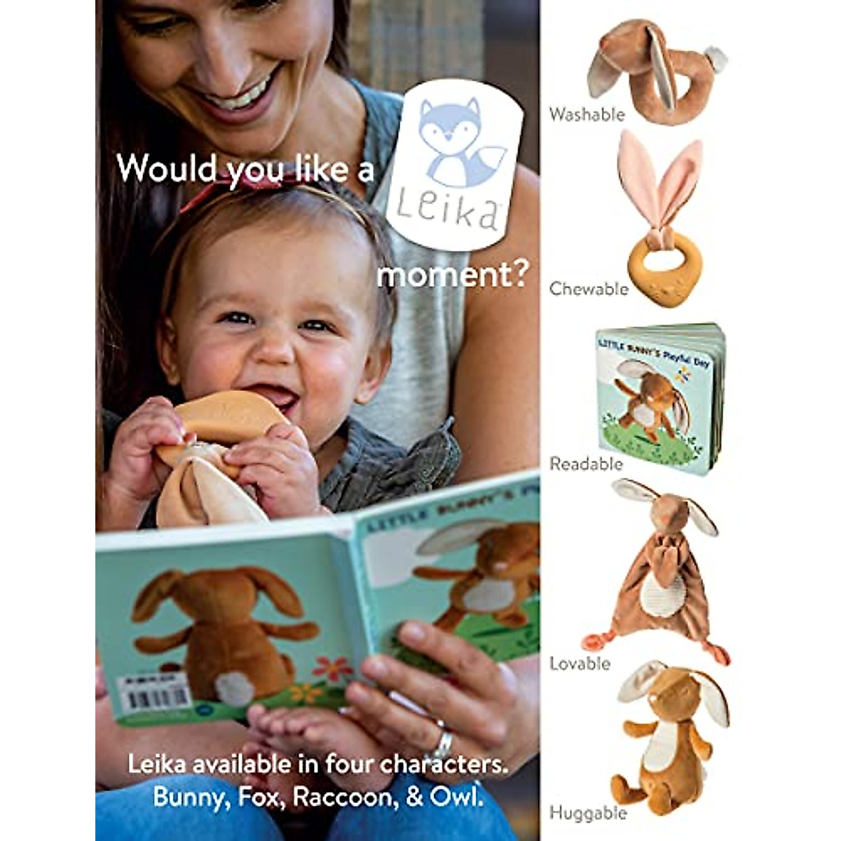 Mary Meyer Baby Rattle Leika Infant Soft Toys, 6-Inches, Little Raccoon