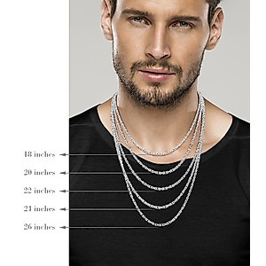 Miabella Solid 925 Sterling Silver Italian 3mm Square Byzantine Link Chain Necklace for Women Men, 925 Handmade in Italy (Length 20 Inches)