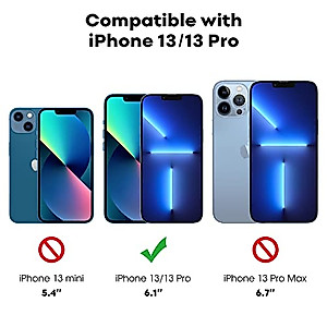 JETech Full Coverage Screen Protector for iPhone 13/13 Pro 6.1-Inch, Tempered Glass Film with Easy Installation Tool, Case-Friendly, HD Clear, 3-Pack