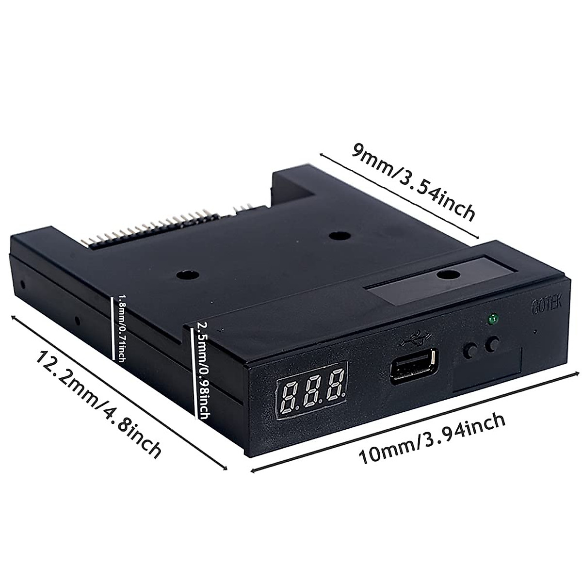 GoTEK SFR1M44-U100 3.5 Inch 1.44MB USB SSD Floppy Drive Emulator Black