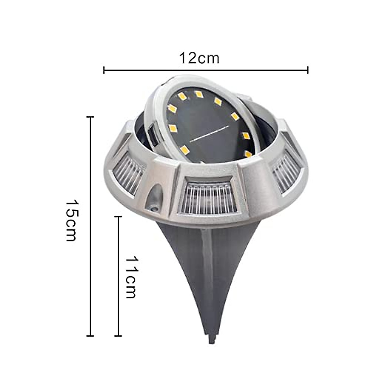 inBEKEA 1 Pcs Solar Underground Light Solar Buried Inground Light Outdoor Floor Lamp IP65, Waterproof for Courtyard Lawn Tile Garden (Warmes Licht + Buntes Licht)