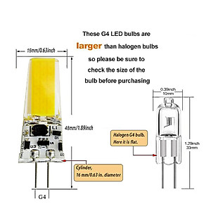 Klgeivb G4 LED Light Bulbs 3000K Warm White Lighting Dimmable, 5W Equivalent to 50W AC 110V-120V, Bi-pin LED Bulb Silicone G4 LED Bulbs (5-Pack)