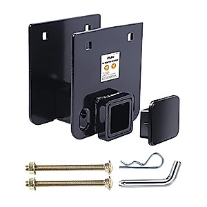 Ohuhu RV Bumper Hitch 2" Receiver Adapter with Hitch Pin & Hitch Cover, Openning 3500 LBS Capacity Fits 4" x 4" Bumper Trailer Towing Cargo Carrier Bike Racks