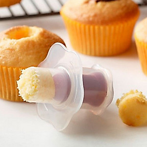 GXHUANG 2pcs Cupcake Corer Tools Muffin Cake Pastry Corer Model Plunger Cutter Decorating Plastic Cake Digging Holes Device - Cupcake Filling ToolMini Cupcake Corer - Cupcake Hole Punch -