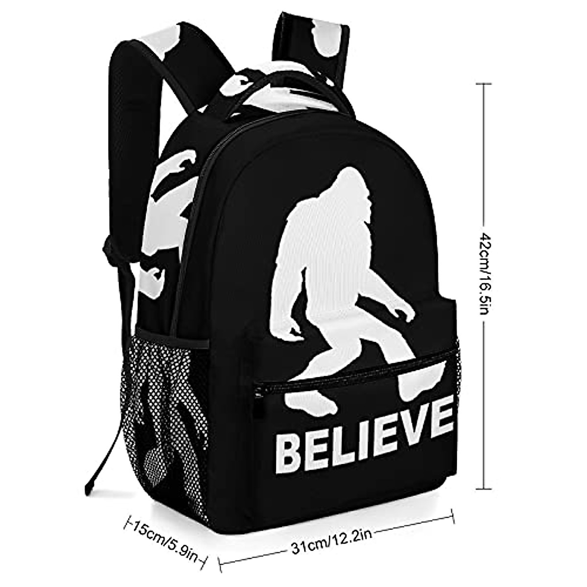 Bigfoot Sasquatch Believe Printed School Bag Cute Bookbags Funny Schoolbag Backpack For Teens
