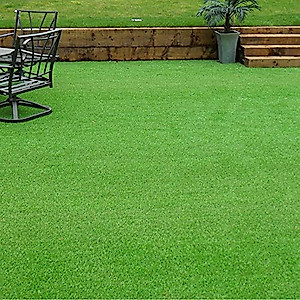 Petgrow Thick Artificial Grass 5 x 10ft,0.7Inch Pile Height Green Soft Fake Faux Grass Turf Mat,Indoor Outdoor Garden Dogs Pet Synthetic Grass Carpet Doormat, Rubber Backed with Drainage Holes