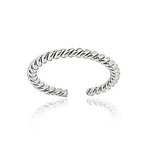 Hoops & Loops Sterling Silver Rope Design Toe Ring
