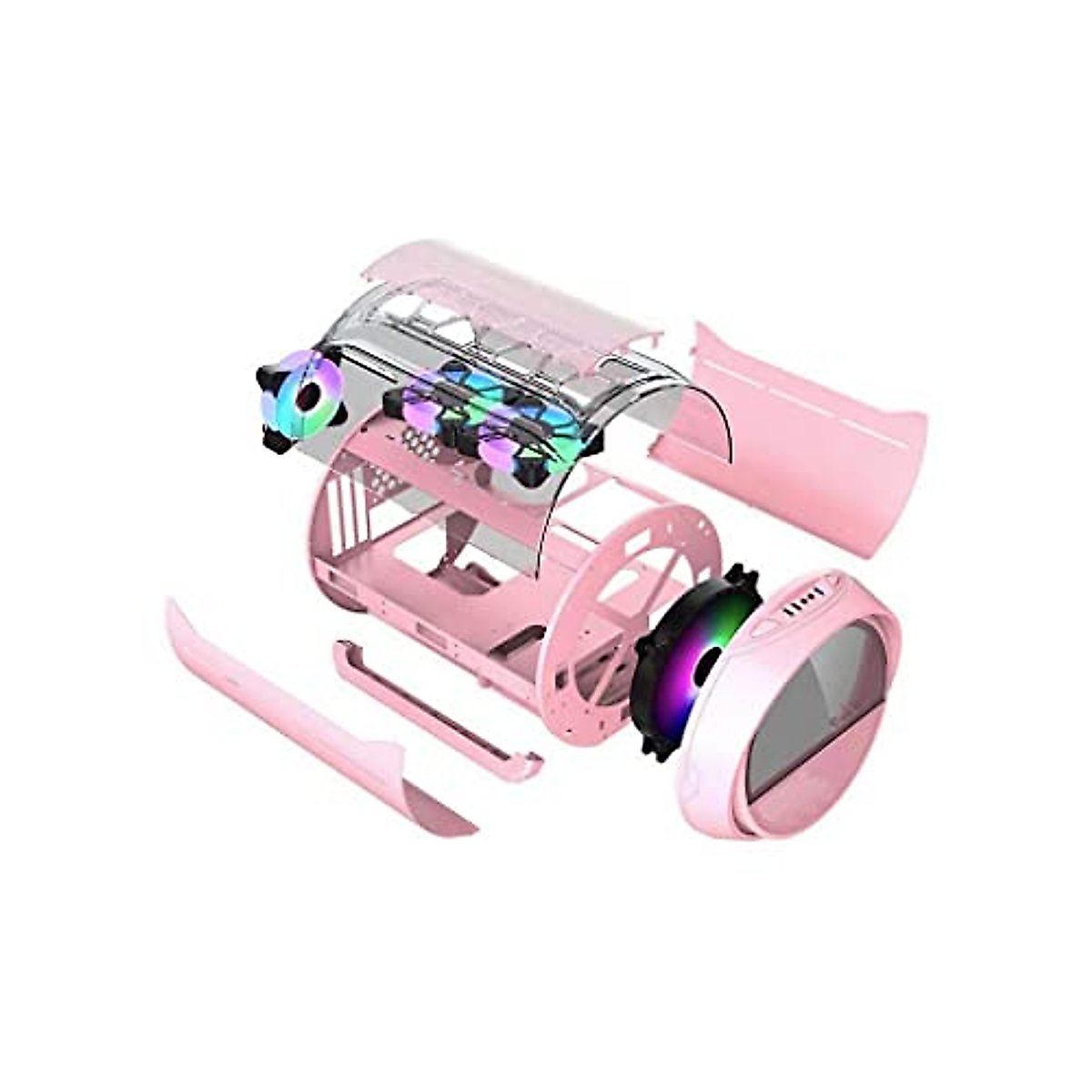 RHINMAX A20 Series Quantum M-ATX/ITX Computer Gaming case, Circular Shape,USB3.0, with 1 ARGB Luminous 20cm Fan(A20 Series Quantum)