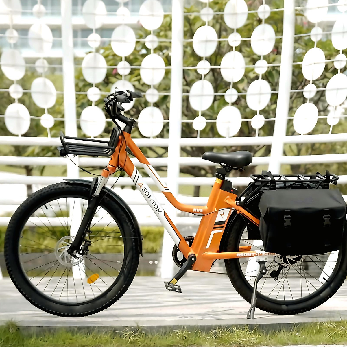 Asomtom 350W Electric City Commuter Bike with 26" x 3.0" Fat Tires, Removable Battery, up to 40 Miles Range, 20+ MPH Speed, UL Certified