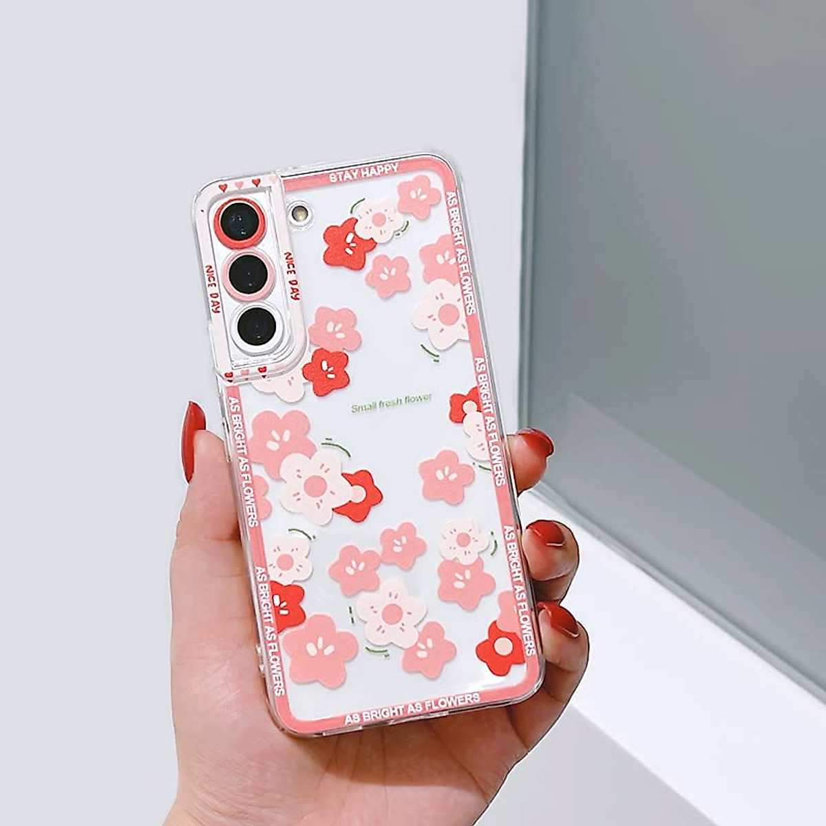 for Samsung Galaxy S22 S21 Ultra Plus FE Case Flower for Women ,Camera Protection Clear Transparent Slim Soft Cover Flora note20ultra Case for Samsung Note 20 S20 Ultra (Note20,Pink Flowers)