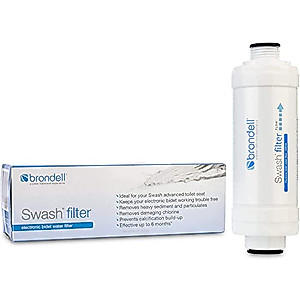 Brondell SWF44 Swash Bidet Filter, Premium Carbon Water Filtration System for Electric Bidet Toilet Seats, Lasts Up to 6 Months