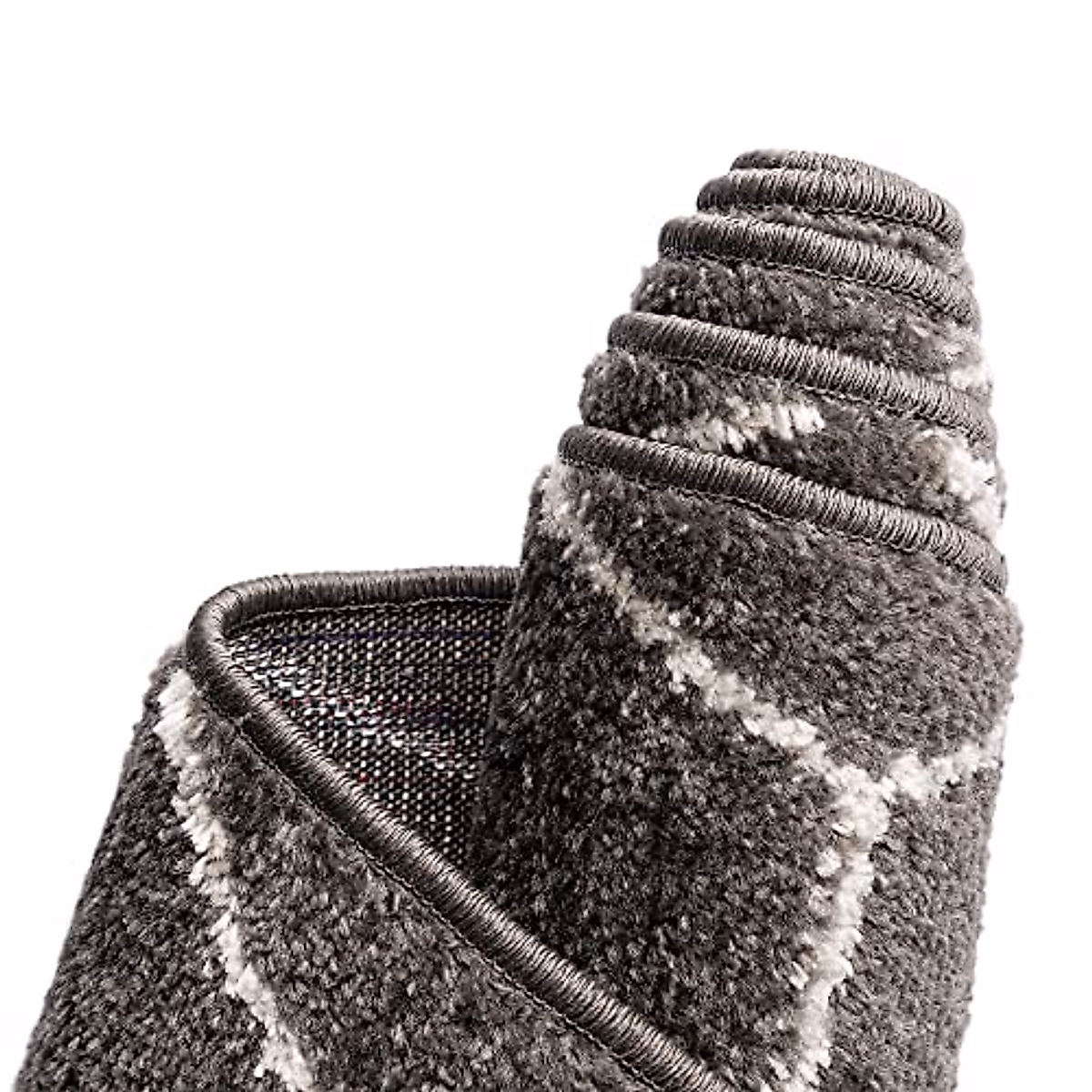 Unique Loom Trellis Frieze Collection Area Rug - Geometric (4' 1" x 6' 1", Dark Gray/ Ivory)