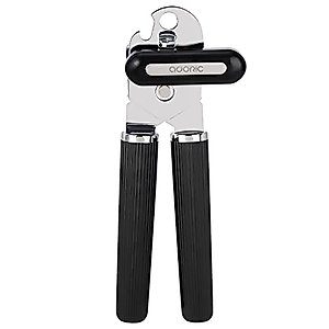 Can Opener Manual, Can Opener Smooth Edge, Food-Safe Multifunctional Can Openers Stainless Steel Manual Can Opener with Non-Slip Handle & Large Knobe, Ultra Sharp Cutting for Seniors with Arthritis