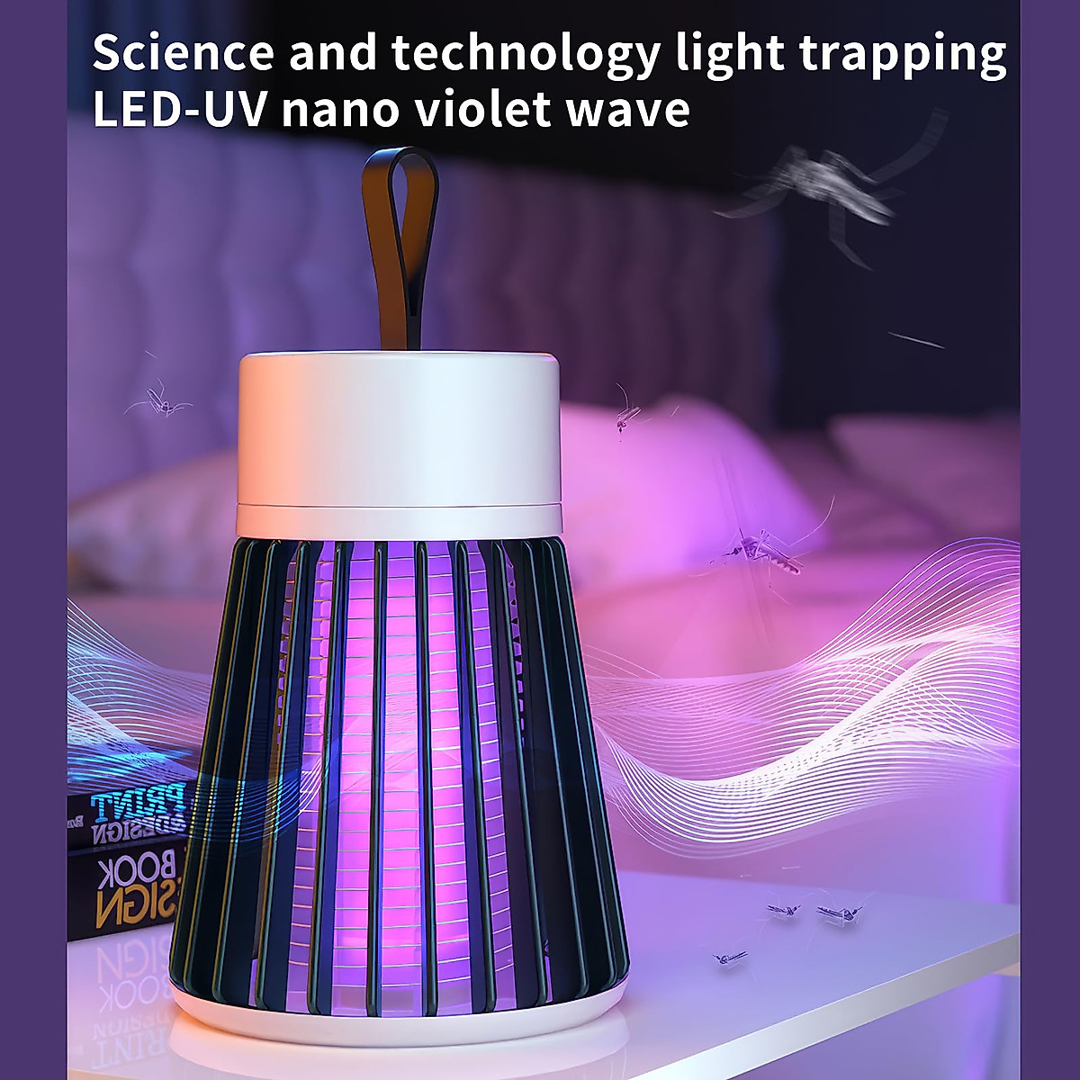 Mozz Guard Mosquito Zapper 2024, Mozzguard Mosquito Zapper, USB Charing and Low Noise, for Indoor, Home Garden, Camping, Picnic (Blue-3Pcs)