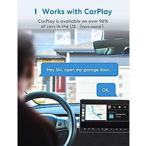 Smart Garage Door Opener Remote, Compatible with Apple HomeKit, Amazon Alexa, Google Assistant, SmartThings, Multiple Notification Modes, No Hub Needed