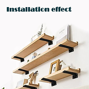 HDbonemu 6 Inch Heavy Duty Wall Mount Floating Shelf Brackets , Cast Iron Industrial Black L-Shelving Bracket, Concealed Countertop Brackets, Fireplace Brackets Max Load 500 lbs - 2 Pack