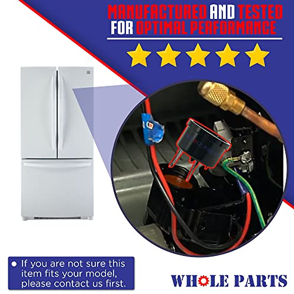 Whole Parts Refrigerator Compressor Overload Protector Part # 6750CL0001D - Replacement & Compatible With Some LG and Kenmore Refrigerators