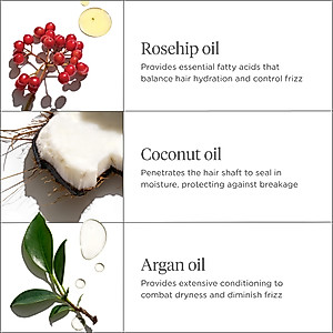 Briogeo Farewell Frizz Rosehip, Argan & Coconut Oil Blend, Argan Oil for Dry Hair, Anti-Frizz, Restore Shine to Dull Hair and Seal Cuticles, Vegan, Cruelty-Free, 1 fl oz