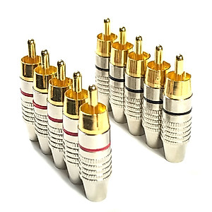 CESS RCA Plug Solder Gold Audio Video Connectors (10 Pack)
