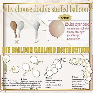 Black Balloon Garland Arch Kit, SCMDOTI Black and Gold Balloon with Double Stuffed Nude Cream Tan Balloon Garland,Black Neutral Balloon Arch for Birthday,Engagement Graduation Baby Shower Decorations