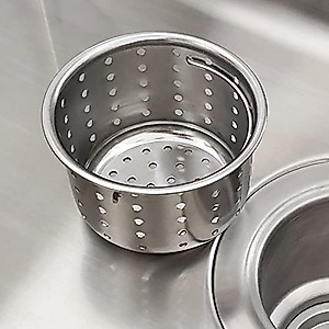 GZILA Kitchen Sink Drain Basket Only, 3-inch Basket for Kitchen Sink Strainer Replacement, Deep Cup with Handle, SUS 304 Stainless Steel