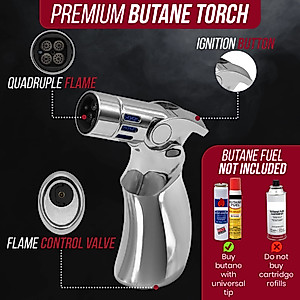 Cocktail, Whiskey, Bourbon & Old Fashioned Smoker Kit with Torch - 8 Unique Natural Wood Flavours to Smoke Your Drink (no Butane)