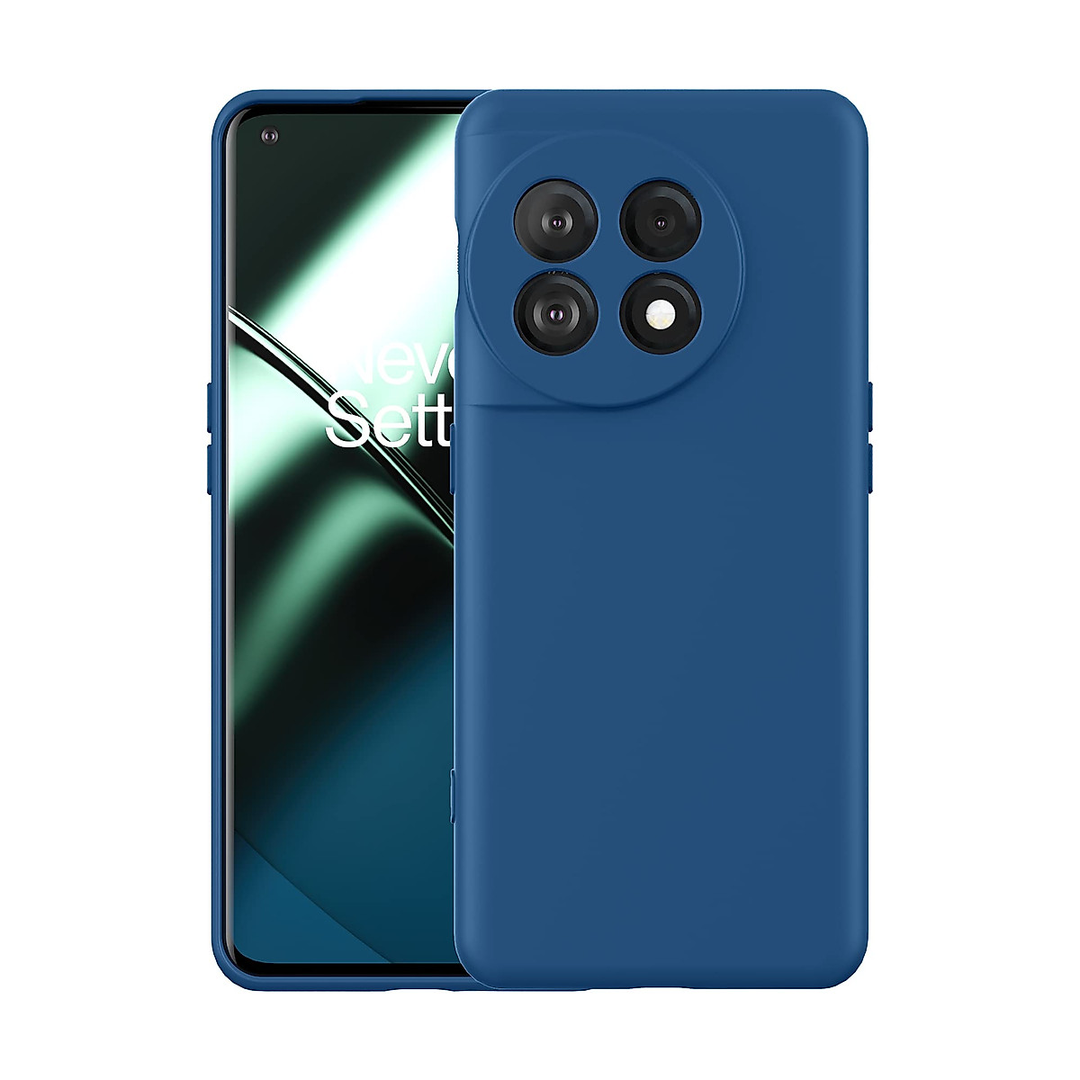 Foluu Silicone Case for OnePlus 11, Liquid Gel Rubber Bumper Case with Soft Microfiber Lining Cushion Slim Hard Shell Shockproof Protective Cover for OnePlus 11 5G 2023 (Blue)