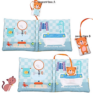 Teddy Soft Baby Book Activity Quiet Cloth Books Developmental Toys,Interactive Baby Books for Babies Toddlers Infants kids,Baby Boy Girls Machine Washable Toys Fabric Soft Book Goodnight Gift Box