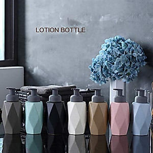 Soap Dispenser 480L Soap Dispenser Ceramic Mousse Foaming Dish Soap Dispenser Hotel Press Dispensing Empty Bottle Rubber Lotion Bottle Lotion Dispenser (Color : Green) (Black b)