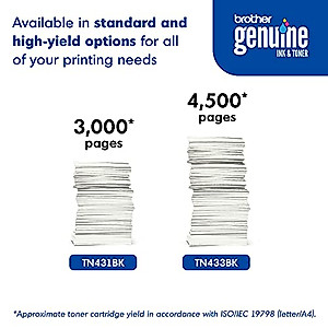Brother Printer TN431BK Standard Yield Toner-Retail Packaging , Black
