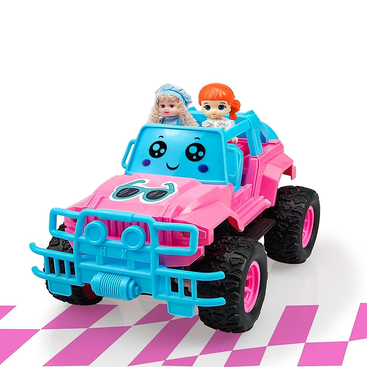 Remote Control Car for Kids Toddlers, Pink RC Cars with 2 Sets DIY Stickers, 1:20 Scale Remote Control Truck with LED Headlights, Easter Gifts for 3 4 5 6 7 8 Years Old Toddlers Girls Boys Kids