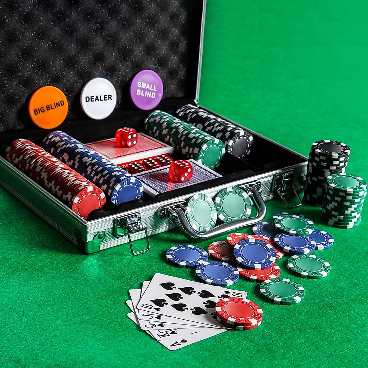 Poker Chip Set - 200PCS Poker Chips with Aluminum Case, 11.5 Gram Chips for Texas Holdem Blackjack