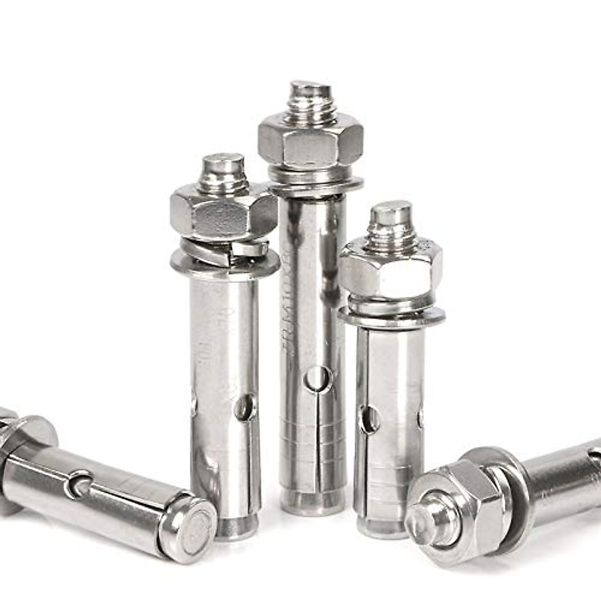 5 Pcs M6 x 50mm 304 Stainless Steel Expansion Bolt External Hex Expansion Screw Bolt Sleeve Anchor，Pool Safety Cover Expansion Bolts，for Concrete