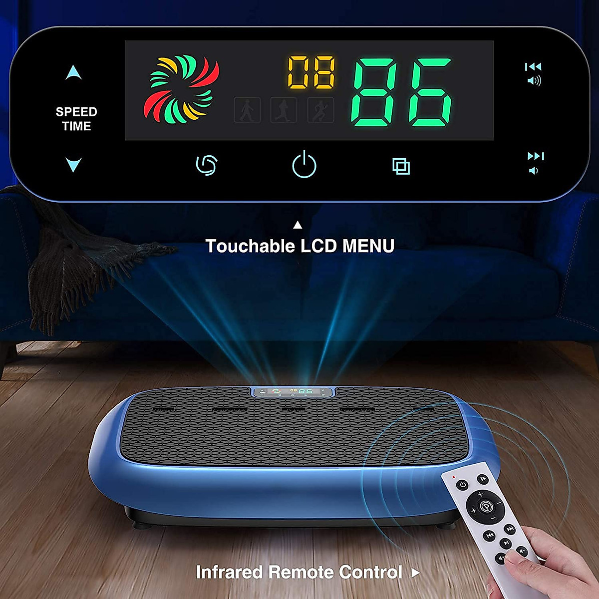 Natini Vibration Plate, Whole Body Vibration Platform Exercise Machine with Bluetooth Speaker, Home Fitness Equipment for Weight Loss & Toning(Jumbo Size)