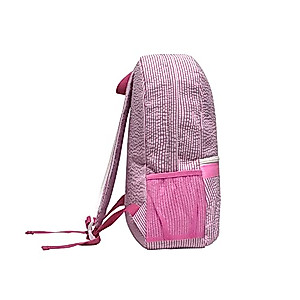 CROWNBLANKS Kids Toddler Backpack Book Bag Seersucker Kindergarten Backpacks for 2-5 Years Boys Girls School Bag