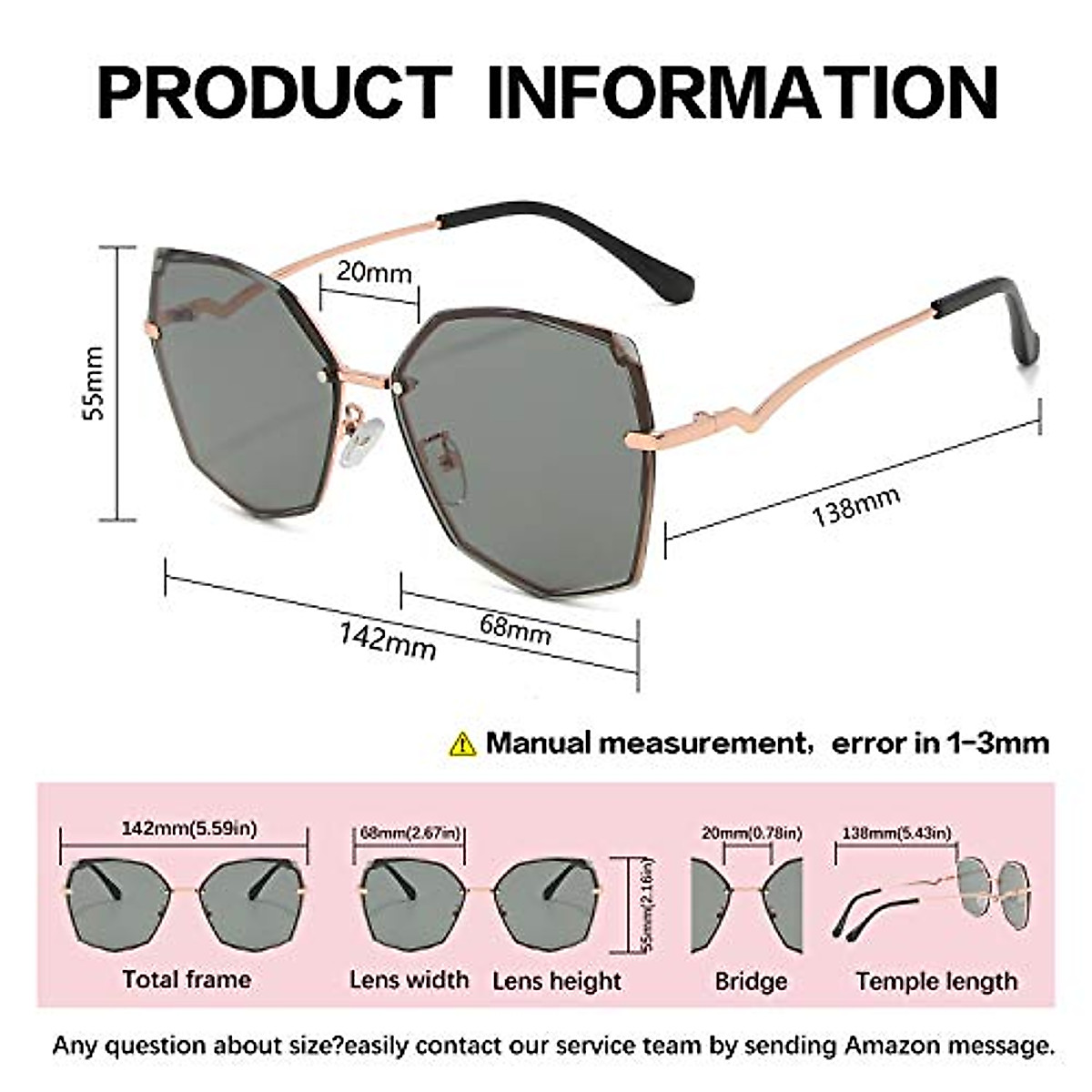 S.NOTIO Polygon Sunglasses for Women Fashion Designer Style Gradient octagon UV400 Geometric Lens Metal Frame Oversized (Grey)
