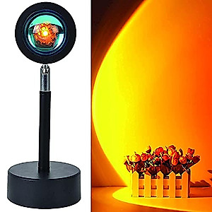 DLMlamps SunLight Lamp Sunset Projector Table Night LED Lamp Romantic Decor Light of the Red Sunset, 180 Degree Rotation USB Charging for Photo, Home, Bedroom Background Room Decoration