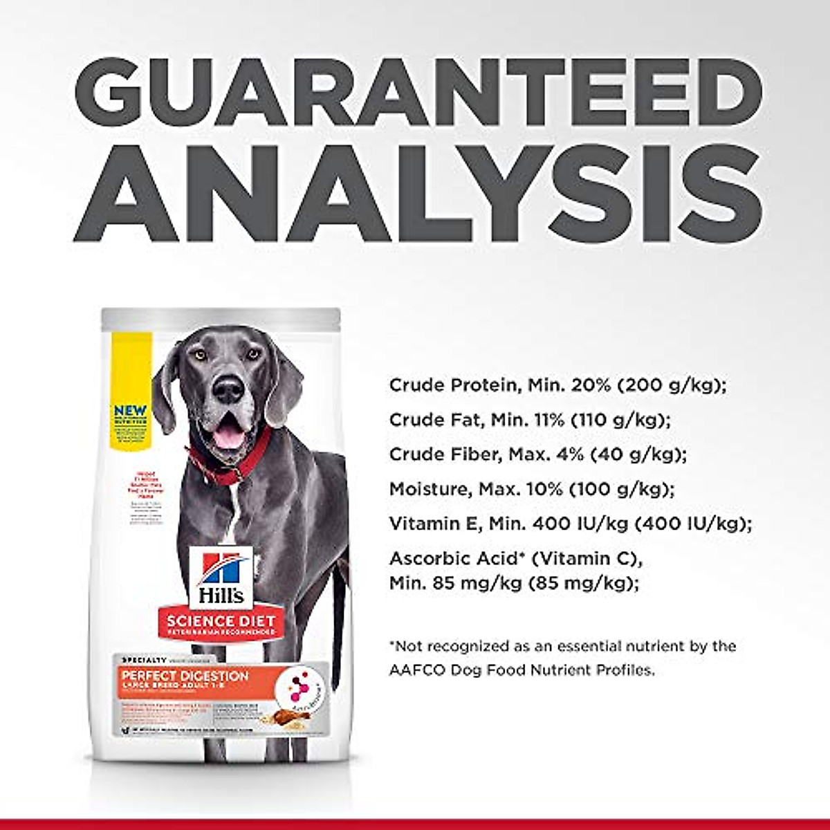 Hill's Science Diet Adult, Large Breed Dog Dry Food Perfect Digestion Chicken 22 lb Bag