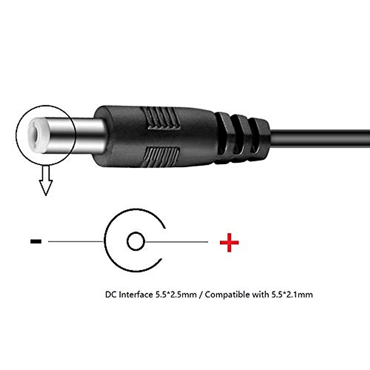 NOYITO 3V 1A Power Adapter AC110V 100-240V to DC 3.0V 1000mA 3.0W Power Supply Black Cable Length 4.5ft (Pack of 2)