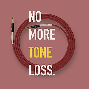 Runway Audio Instrument Cable - Lowest Capacitance Cable on The Market (10ft, Straight to Straight, Aqua-Blue)