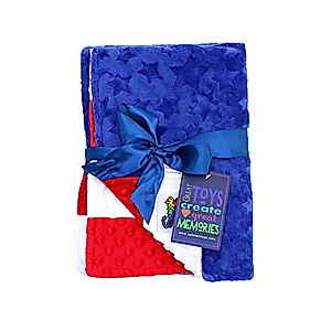 Snuggle Stuffs Minky Dot Plush USA Flag 24" x 36" Baby Blanket