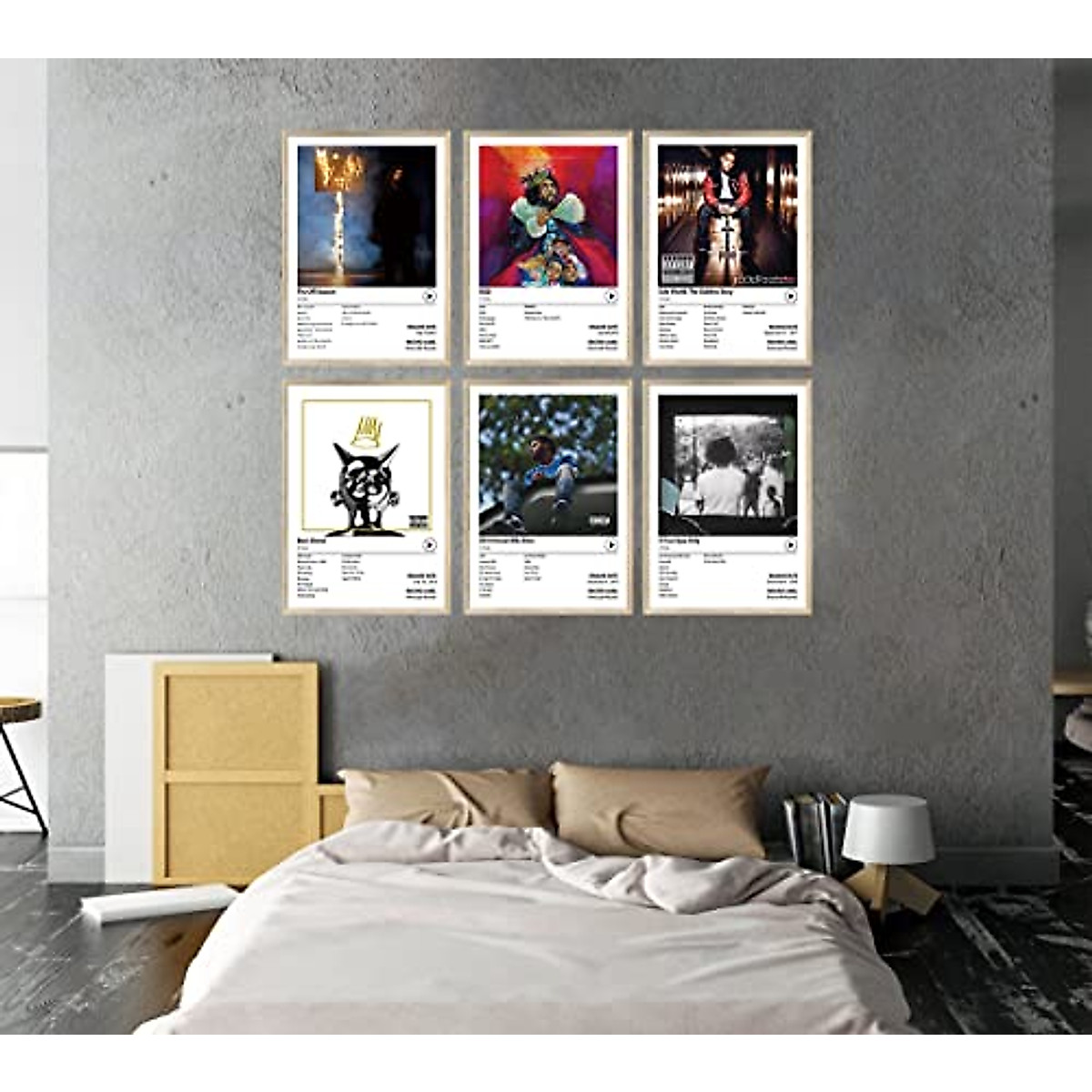 Hulilis J Cole Album Cover Posters Music Posters Album Cover HD Print Aesthetic Pictures for Living Room Bedroom Music Classroom Wall Art Decor Set of 6 Unframed 7x10 inch