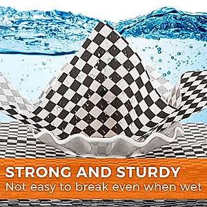 Spakon 1000 Sheets Wax Deli Paper Sheets for Food 12 x 12 inch Checkered Dry Waxed Deli Paper Sheet for Sandwich Paper Liner, Food Basket Liners, Food Wrapping (Black-White)